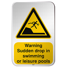 Brady Part: 306407 | ISO Safety Sign - Warning, Sudden drop in swimming ...