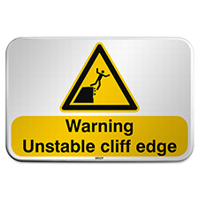 Brady Part: 306429 | ISO Safety Sign - Warning, Unstable cliff edge ...