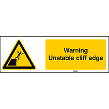 ISO Safety Sign - Warning Unstable cliff edge | Brady | Brady.co.uk