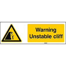 ISO Safety Sign - Warning Unstable cliff | Brady | Brady.co.uk