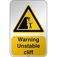 ISO Safety Sign - Warning, Unstable cliff - Brady Part: 304773 | Brady ...