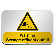 Brady Part: 306456 | ISO Safety Sign - Warning, Sewage effluent outfall ...