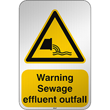 Brady Part: 304791 | ISO Safety Sign - Warning, Sewage effluent outfall ...