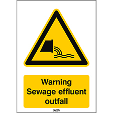 Brady Part: 301497 | ISO Safety Sign - Warning, Sewage effluent outfall ...