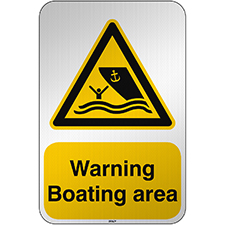 Brady Part: 304818 | ISO Safety Sign - Warning, Boating area | www.brady.eu