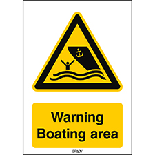 Brady Part: 301780 | ISO Safety Sign - Warning, Boating area | Brady.co.uk