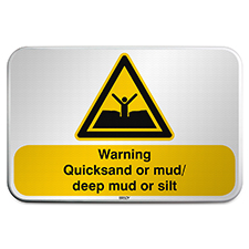 Brady Part: 306510 | ISO Safety Sign - Warning, Quicksand or mud, deep ...