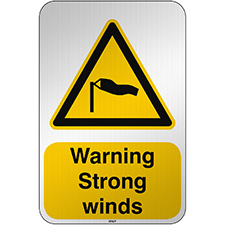 Brady Part: 304872 | ISO Safety Sign - Warning, Strong winds | Brady.co.uk