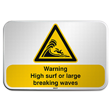 Brady Part: 306546 | ISO Safety Sign - Warning, High surf or large ...