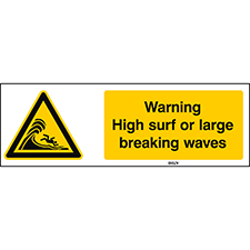 Brady Part: 302405 | ISO Safety Sign - Warning, High surf or large ...