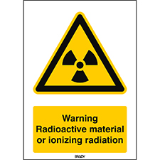 Brady Part: 826825 | ISO Safety Sign - Warning, Radioactive material or ...