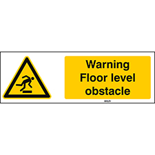Brady Part: 236524 | ISO Safety Sign - Warning, Floor level obstacle ...