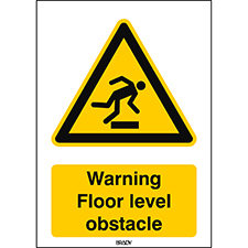 Brady Part: 235672 | ISO Safety Sign - Warning, Floor level obstacle ...