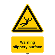Brady Part: 235753 | ISO Safety Sign - Warning, slippery surface | www ...