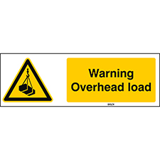 ISO Safety Sign - Warning, Overhead load - Brady Part: 828599 | Brady ...