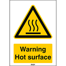 Brady Part: 828890 | ISO Safety Sign - Warning, Hot surface | www.brady.eu