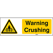 Brady Part: 235886 | ISO Safety Sign - Warning, Crushing | www.brady.eu