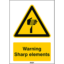 Brady Part: 829637 | ISO Safety Sign - Warning, Sharp elements | Brady ...