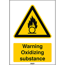 Brady Part: 236168 | ISO Safety Sign - Warning, Oxidizing substance ...