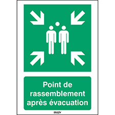 Panneau de sécurité ISO - Point de rassemblement après évacuation ...