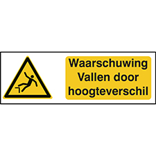 ISO-veiligheidspictogram - Waarschuwing - Vallen door hoogteverschil ...