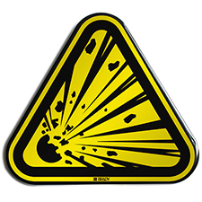 Brady Part: 305974 | ISO Safety Sign - Warning, Explosive material ...