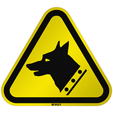 Reflective ISO Safety Sign - Warning: Guarding dog - Picto only | Brady ...