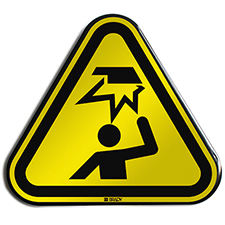 Brady Part: 306136 | ISO Safety Sign - Warning, Overhead obstacles ...