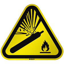Reflective ISO Safety Sign - Warning: Pressurized cylinder - Picto only ...