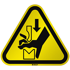 Reflective ISO Safety Sign - Warning: Hand crushing between press brake ...