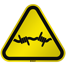 Reflective ISO Safety Sign - Warning: Barbed wire - Picto only | Brady ...