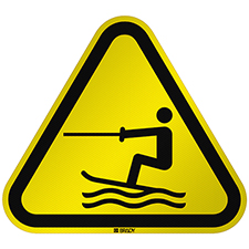 Reflective ISO Safety Sign - Warning: Towed water activity area - Picto ...