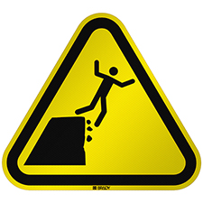 Brady Part: 304763 | ISO Safety Sign - Warning, Unstable cliff edge ...