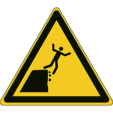ISO Safety Sign - Warning Unstable cliff edge | Brady | Brady.eu