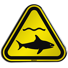 Brady Part: 306442 | ISO Safety Sign - Warning, Sharks | www.brady.eu