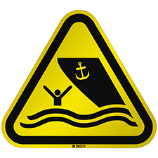 Reflective ISO Safety Sign - Warning: Boating area - Picto only | Brady ...