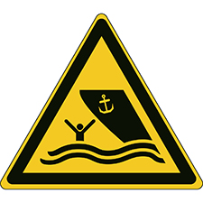 Brady Part: 301762 | ISO Safety Sign - Warning, Boating area | www.brady.eu