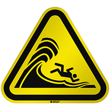Reflective ISO Safety Sign - Warning: High surf or large breaking waves ...
