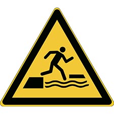Brady Part: 309631 | ISO Safety Sign - Warning; Falling into water when ...