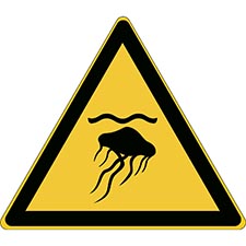 ISO Safety Sign - Warning: Jellyfish | Brady | BradyID.com