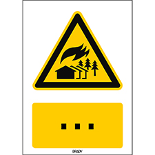 ISO 7010 Sign - Warning: Large scale fire zone | Brady | BradyID.com
