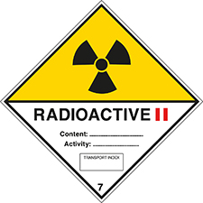 Transport Sign - ADR 7b - Radioactive II - Content: Activity: TRANSPORT ...