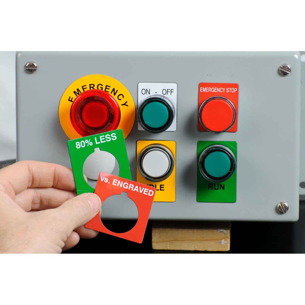 BMP71 Raised Panel Push Button Labels - Brady Part: M71EP-168-593 ...