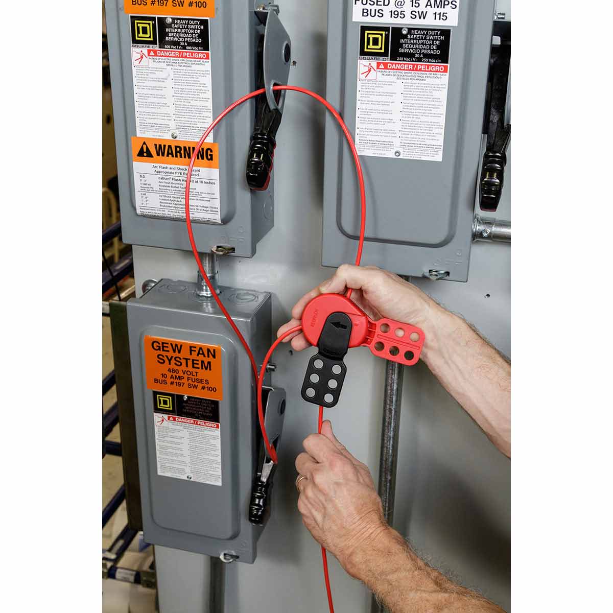 Dispositivo de bloqueo universal con cable SAFELEX - Brady Part: 145549 ...