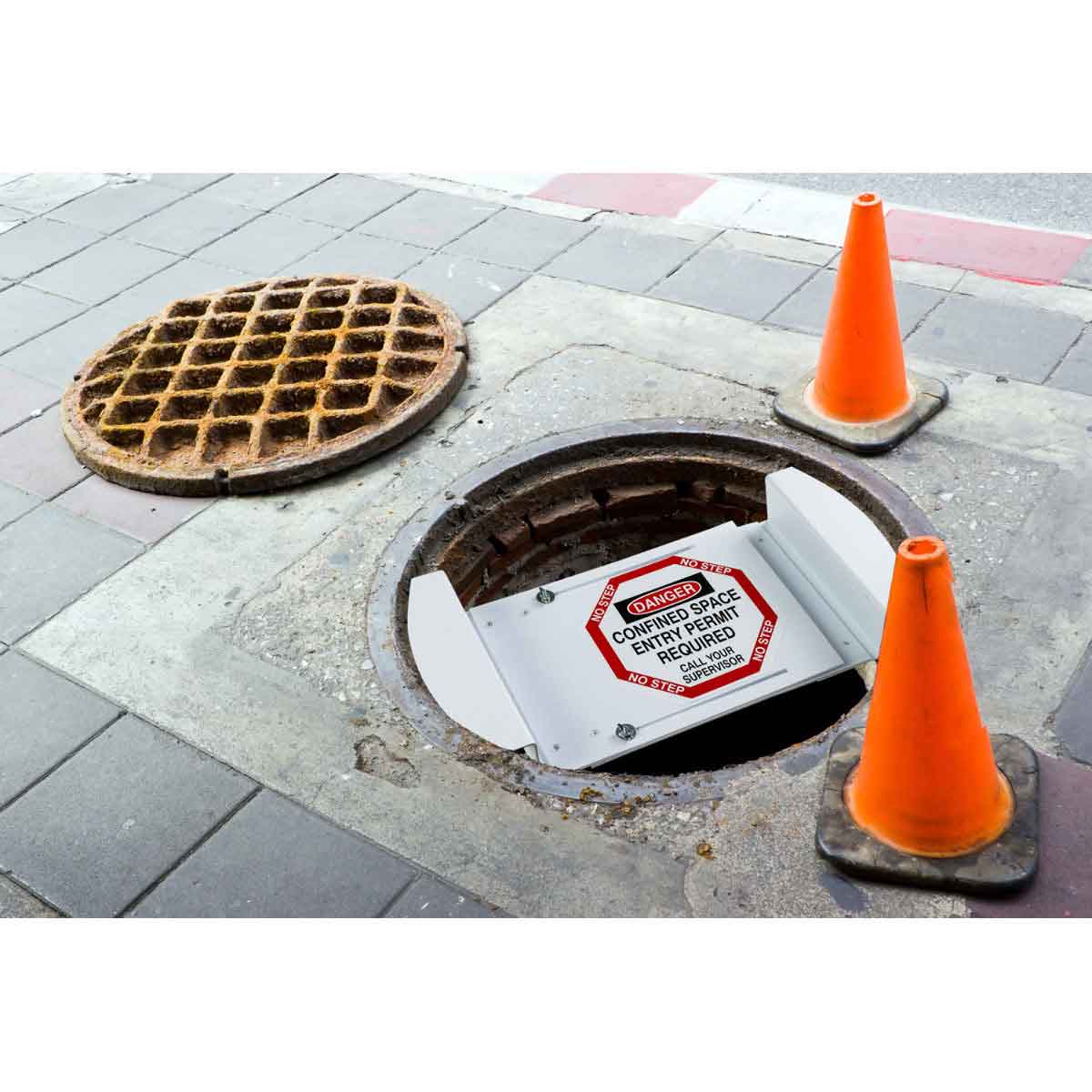DANGER Confined Space Permit Required For Entry Sign - Brady Part ...