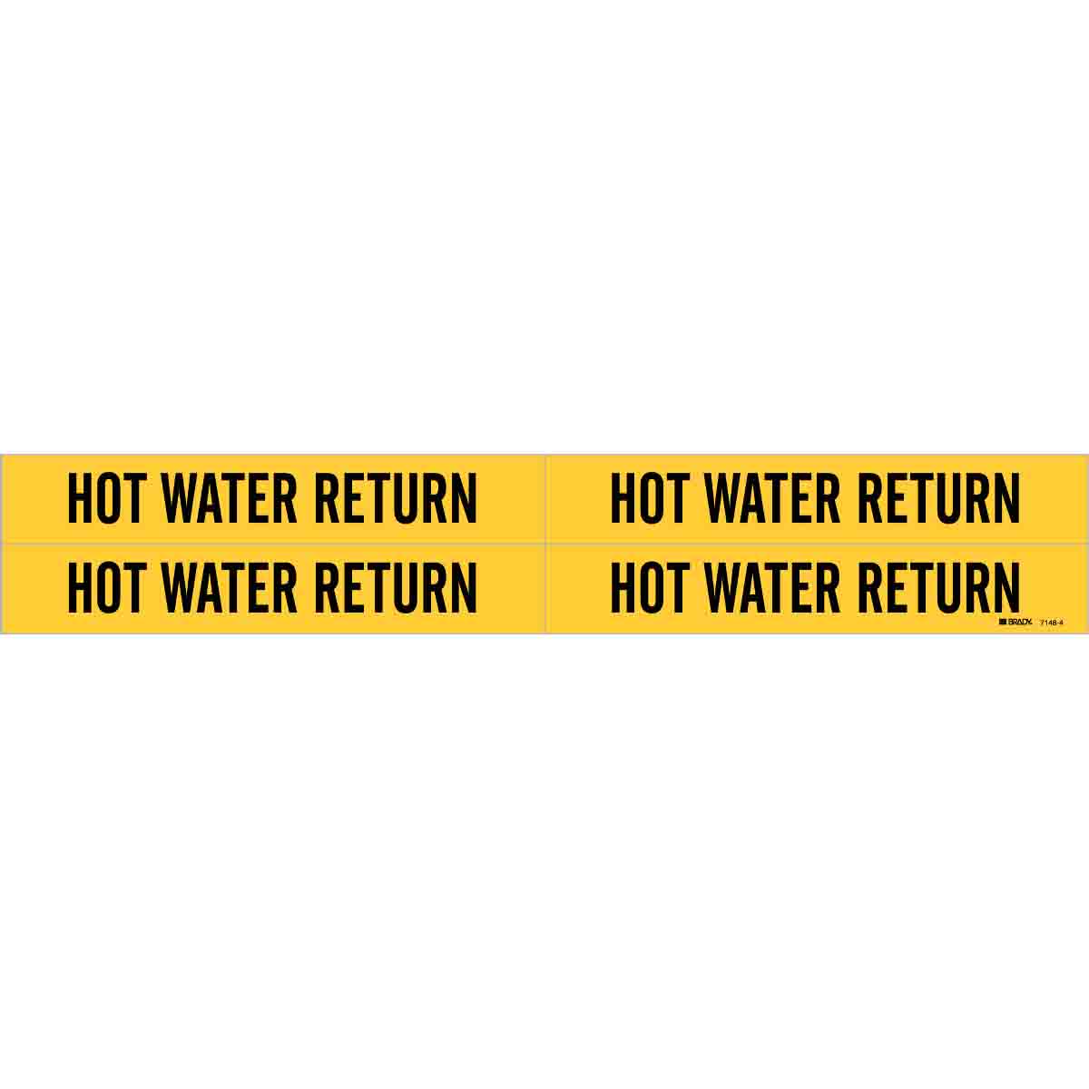 Hot Water Return Pipe Marker - Brady Part: 7148-4 | Brady | BradyID.com
