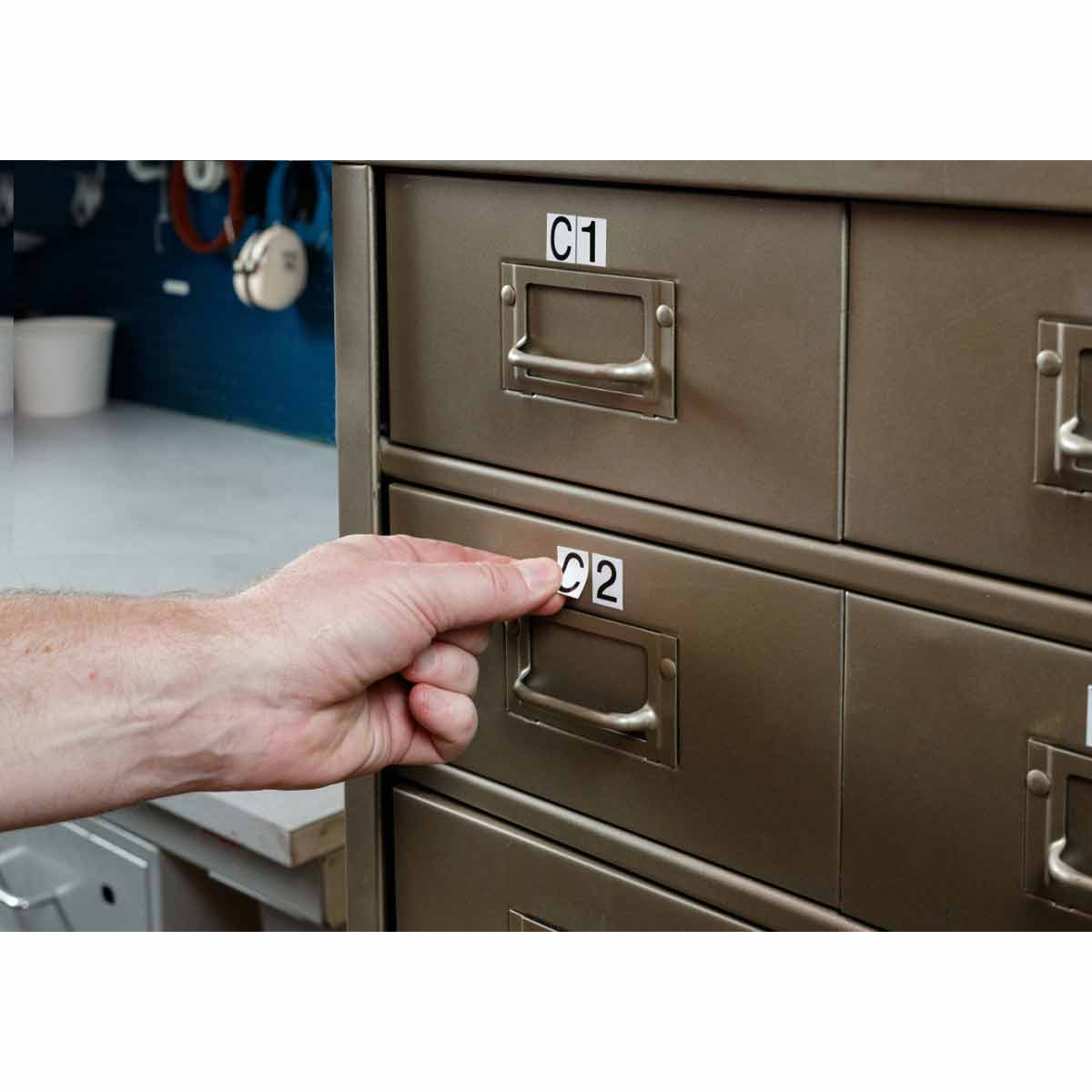 1" Character Height Black on White Outdoor Numbers and Letters - Brady ...