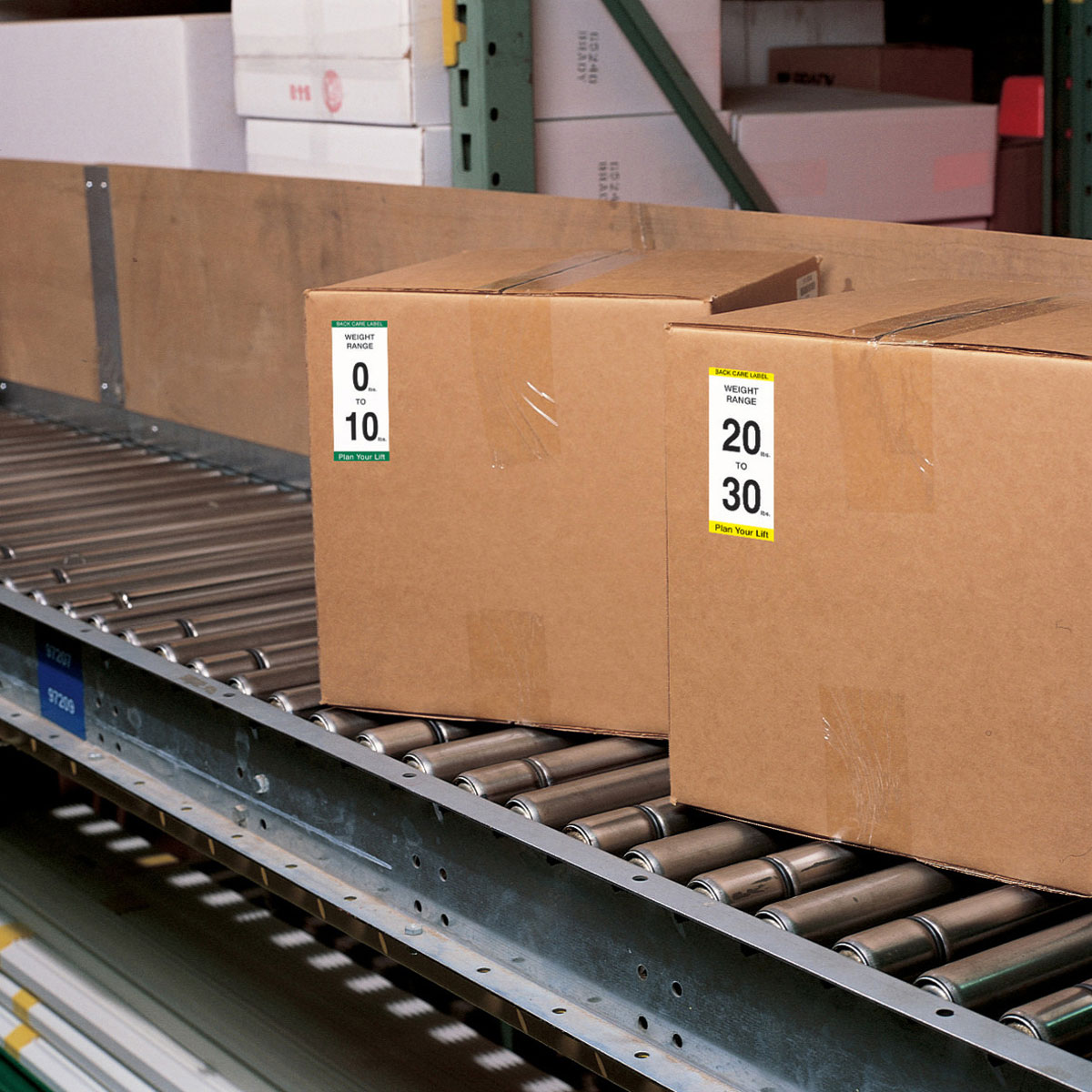 BACK CARE LABEL WEIGHT RANGE OVER 50 LBS. PLAN YOUR LIFT Labels - Brady ...