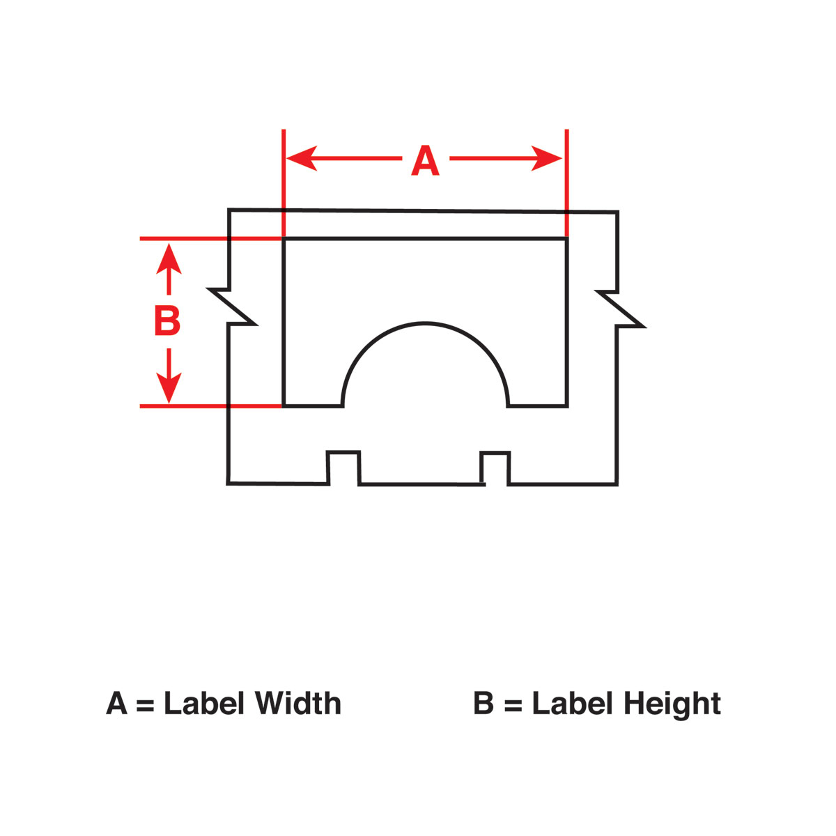 Raised Panel Half Push Button Labels for M7 Printers - 1.9" x 2.4 ...
