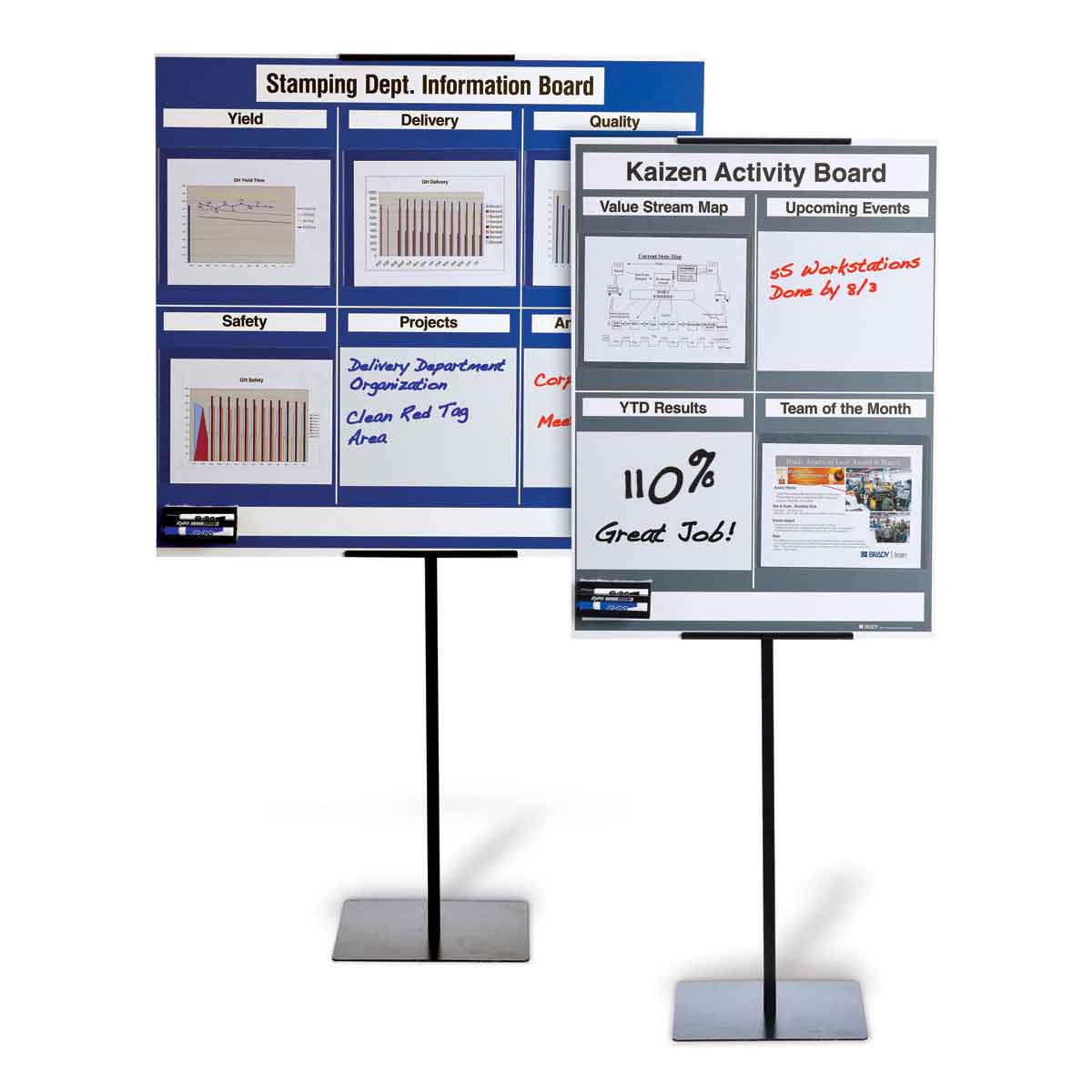 Blue 6-Panel Lean Communication Board - Brady Part: 114613 | Brady ...